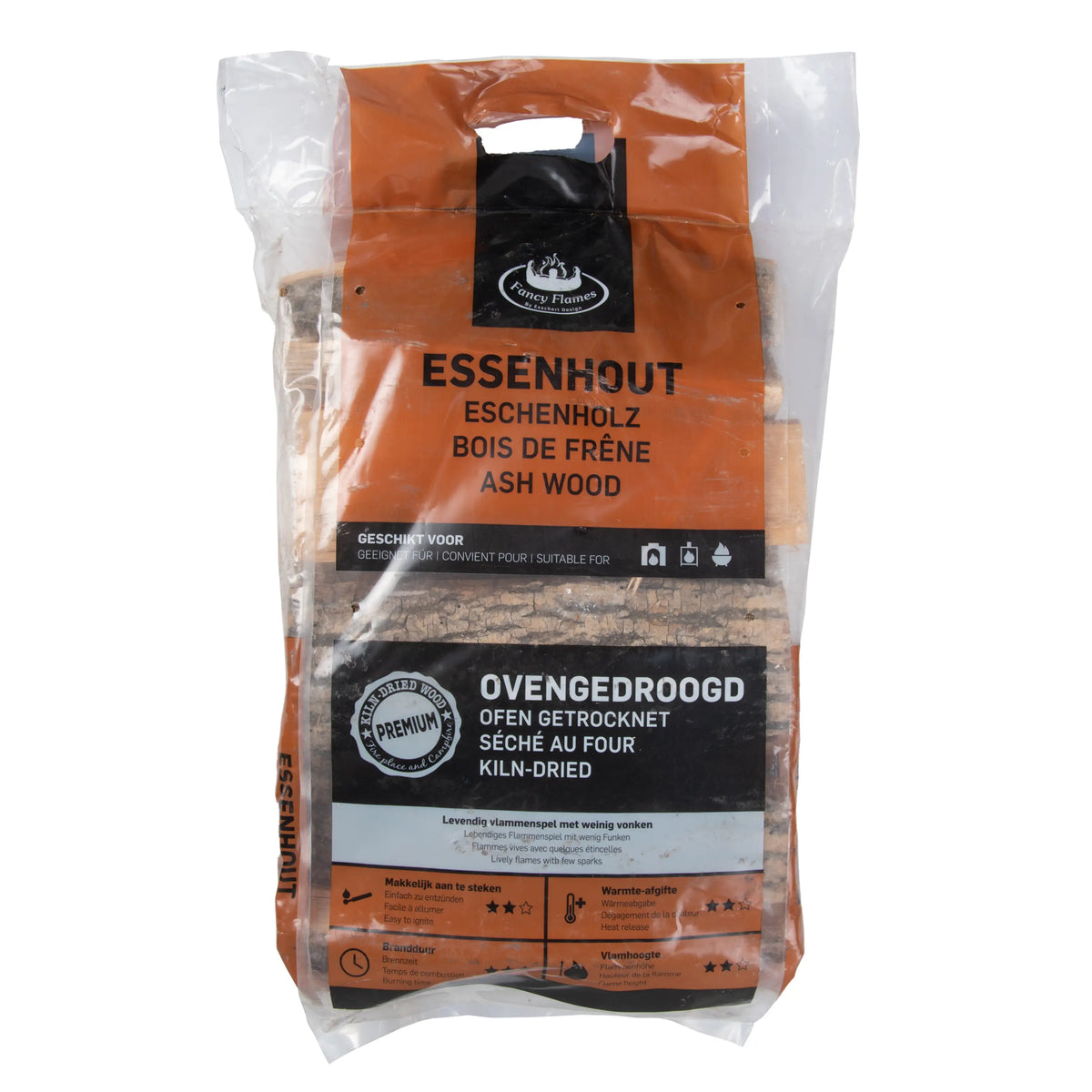 Essenhout – 20 plastic zakken – Haardhout.com